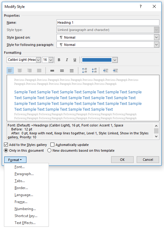 Managing Word Styles